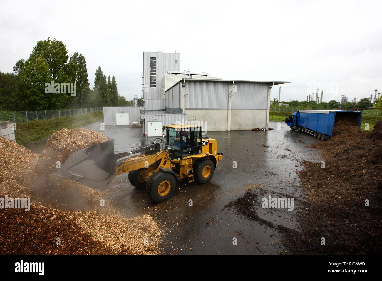 Delivery area and temporary storage for wood chips, the fuel of the ...