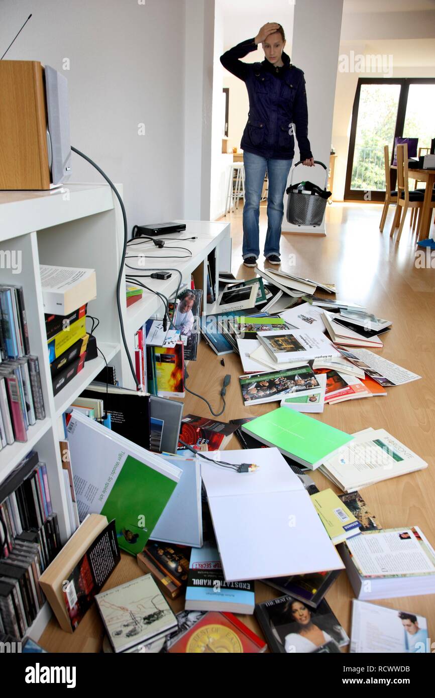 Woman inside flat destroyed hi-res stock photography and images - Alamy