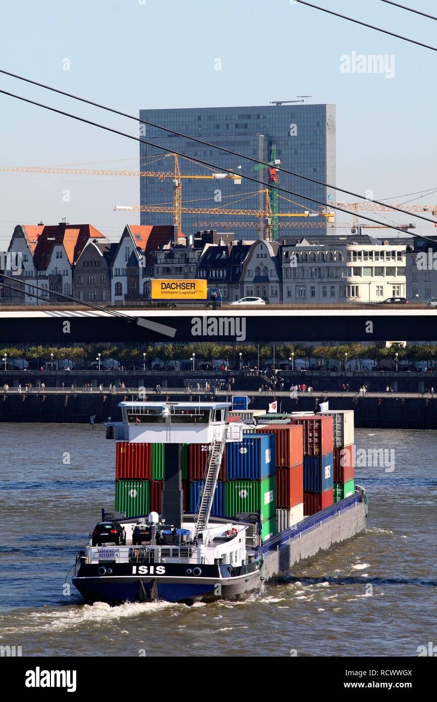 Cargo ship with containers on the rhine hi-res stock photography and ...