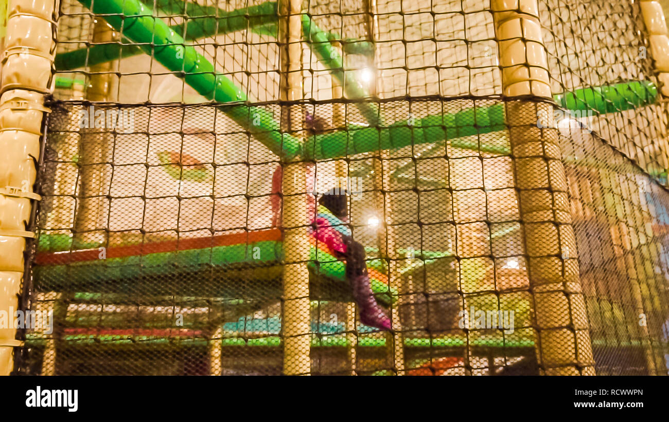 Climbing structure at the indoor playground Stock Photo - Alamy