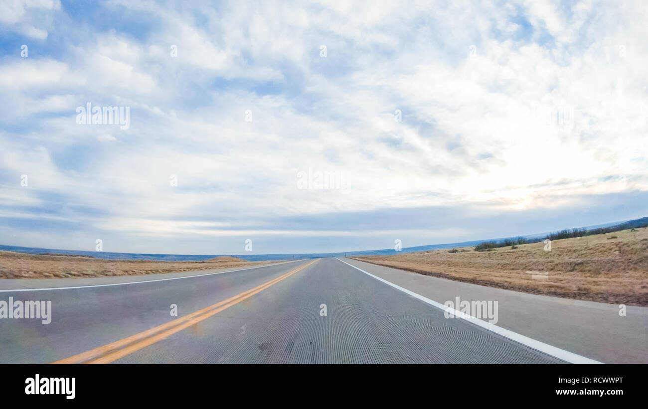 Driving on paved road in rural area Stock Photo - Alamy