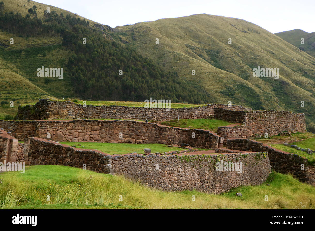 The Red Fortress Puka Pukara, the remains of Inca fortress built from ...
