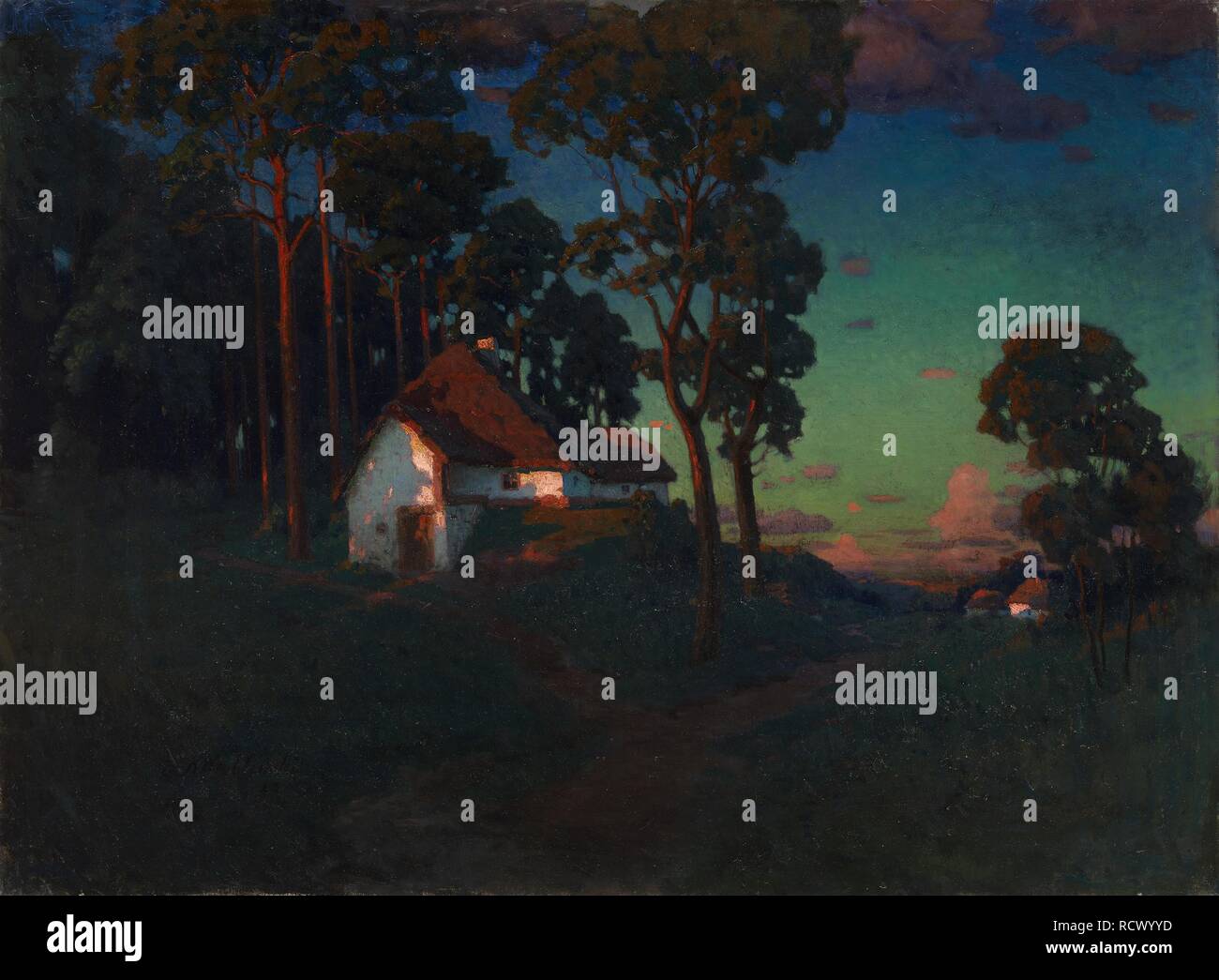 Village at Sunset. Museum: PRIVATE COLLECTION. Author: Wroblewski ...