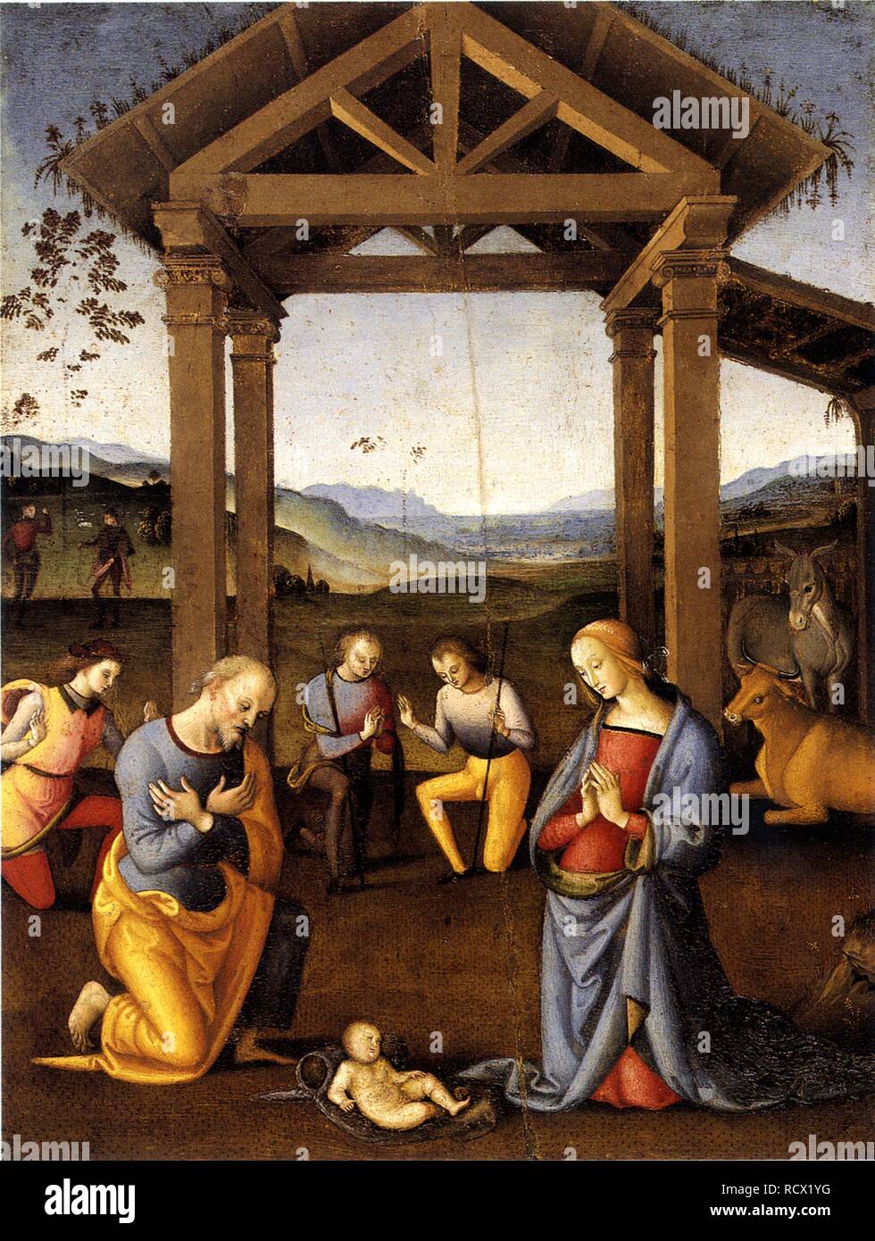 Nativity. Museum: YALE UNIVERSITY. Author: PERUGINO Stock Photo - Alamy