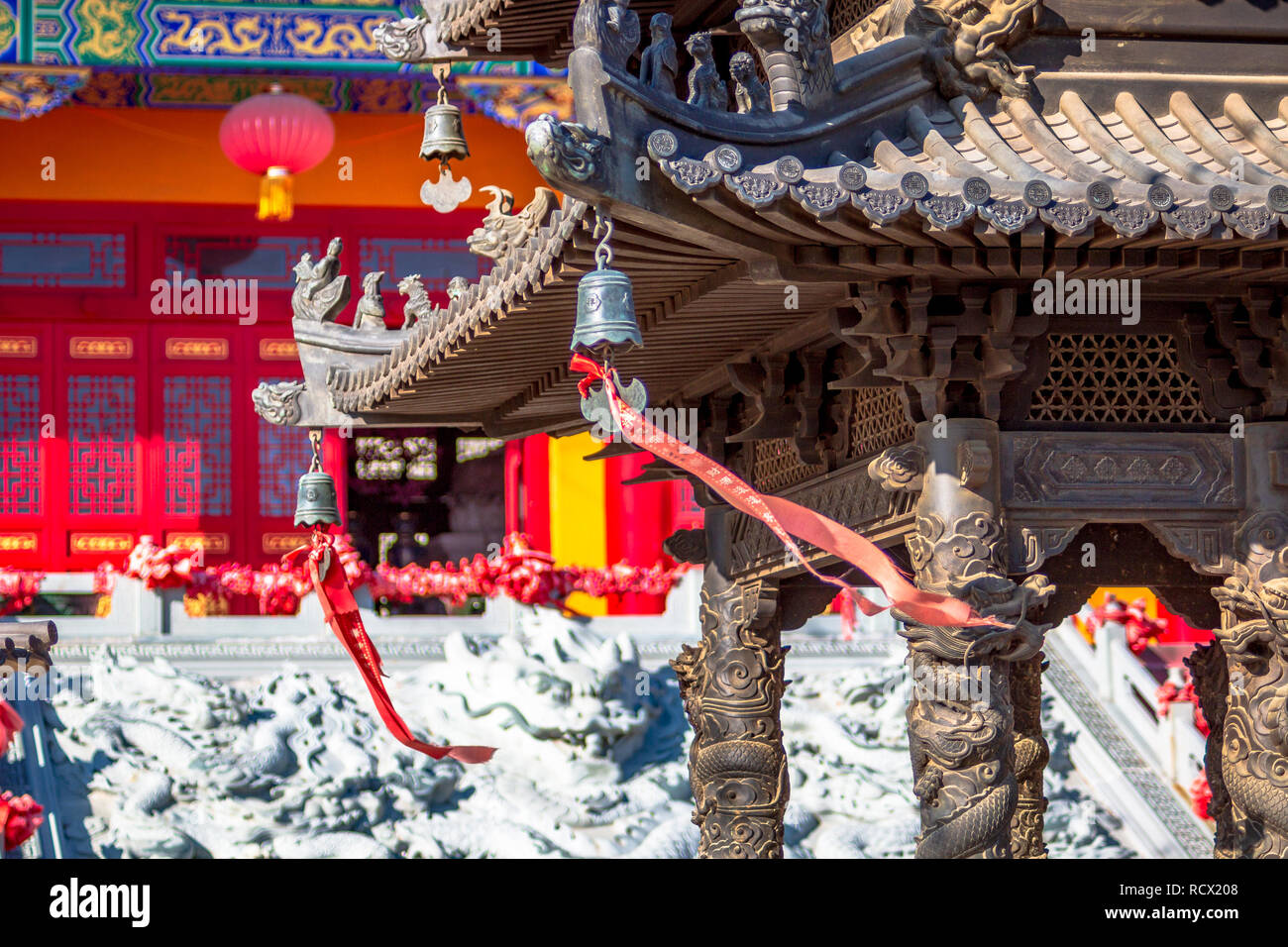 Censer of Lingbao temple in Hunchun city of northern province Jilin of ...