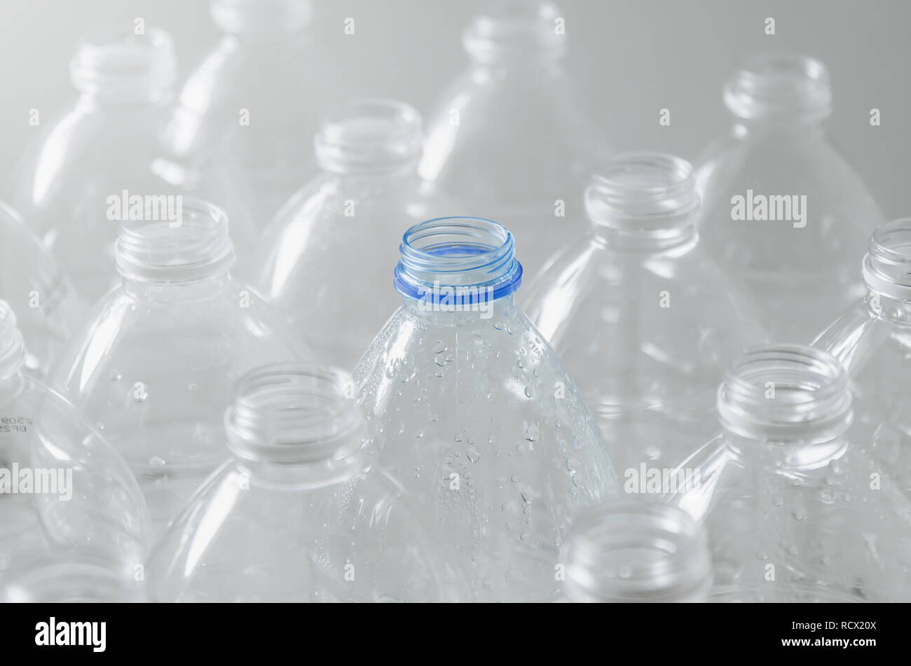 Close Up of plastic bottles and recycling, Plastic waste problem and ...