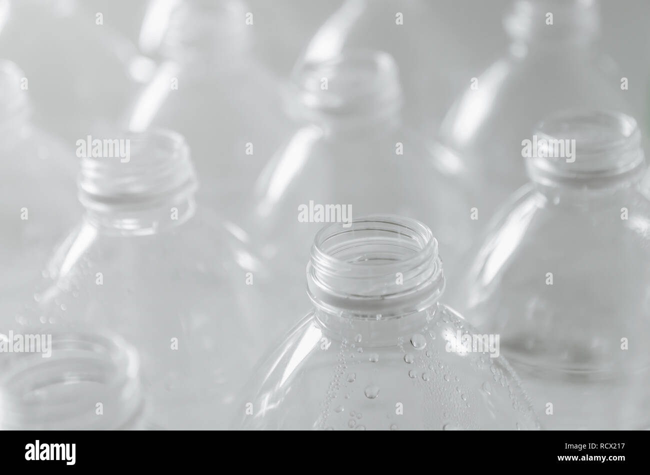 Close Up of plastic bottles and recycling, Plastic waste problem and ...