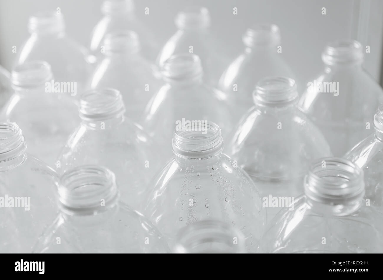 Close Up of plastic bottles and recycling, Plastic waste problem and ...