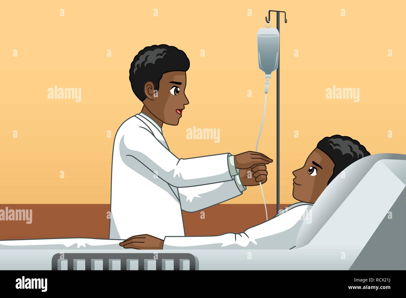 A vector illustration of African Doctor With a Patient Stock Vector ...