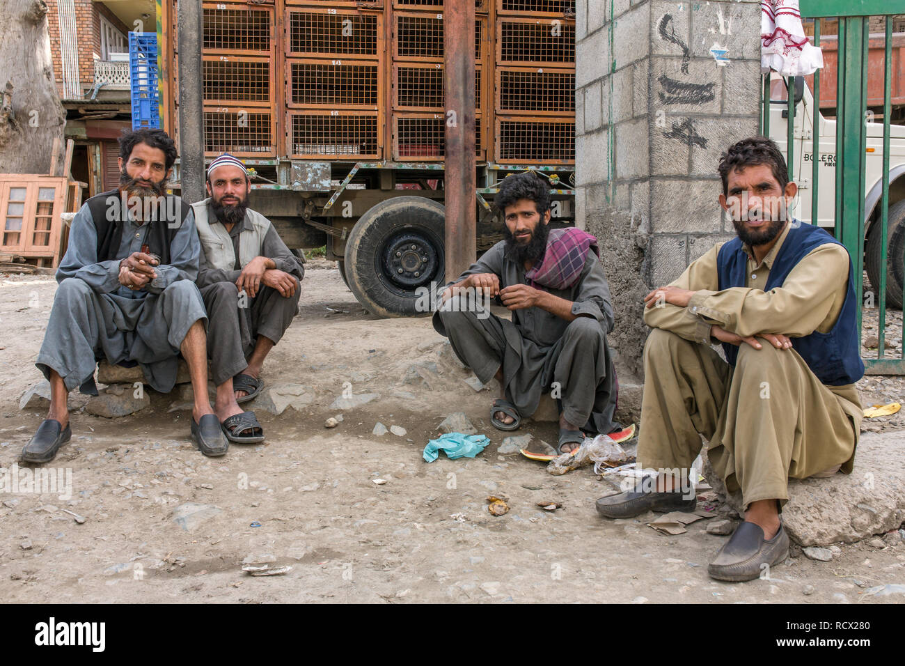 Srinagar India June 15 2017 Portrait Of Unidentified Kashmiri Men