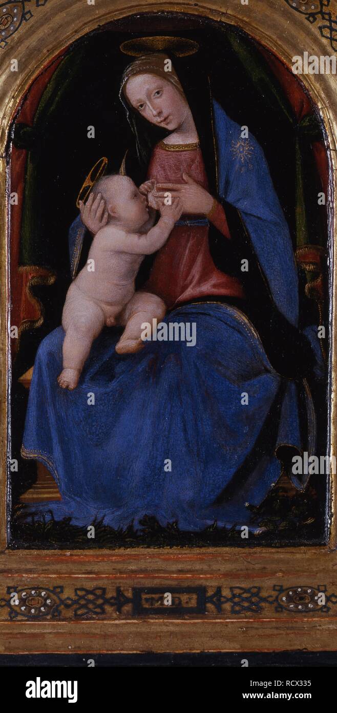 Triptych, central panel: Enthroned Maria lactans. Museum: Rijksmuseum, Amsterdam. Author ...