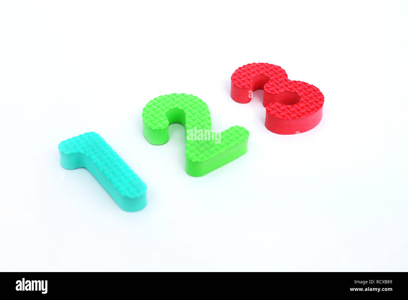 Photo of numbers 123 on the white background Stock Photo - Alamy