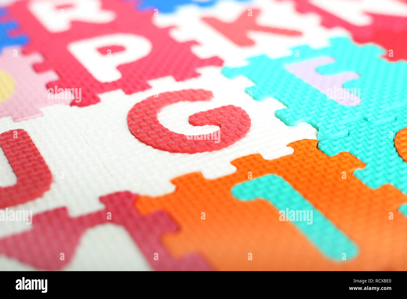 Pattern of colorful alphabet blocks Stock Photo - Alamy