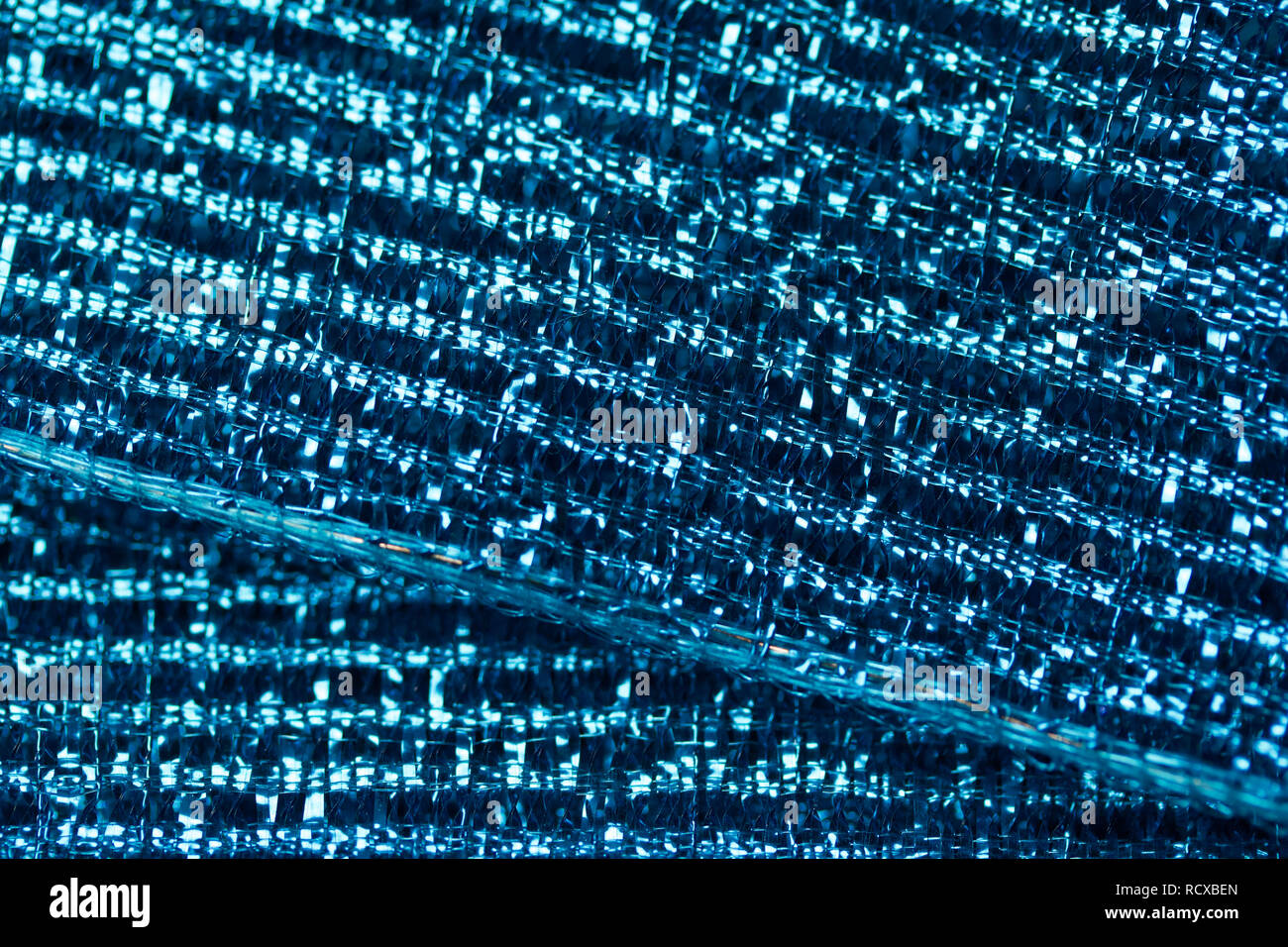 Brilliant blue metallic ribbon abstract background with bokeh Stock ...