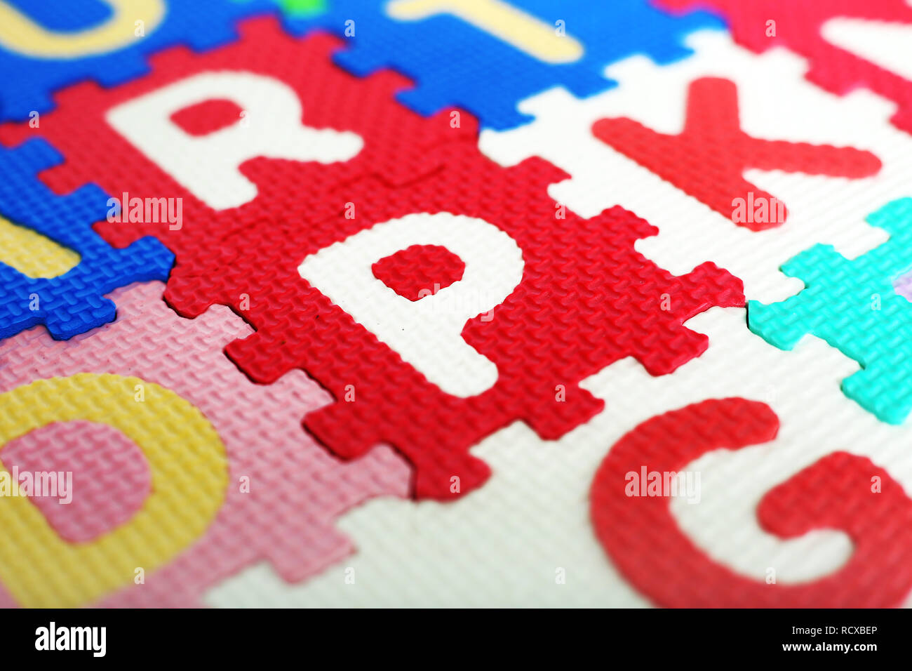 Closeup pattern of colorful alphabet blocks Stock Photo - Alamy