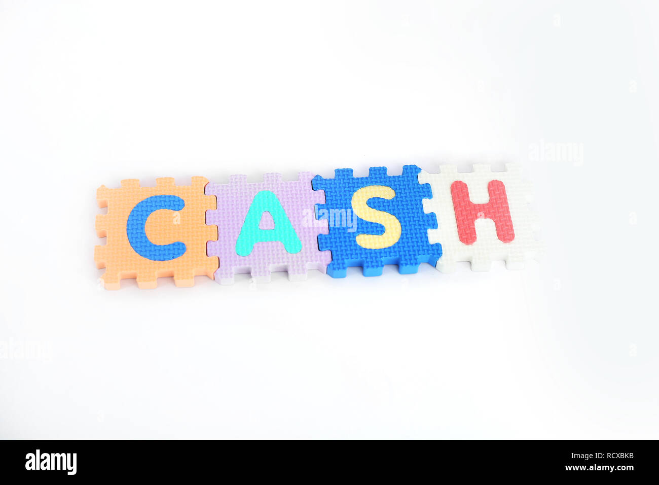 Cash english alphabet made the word. Isolated on the white background ...