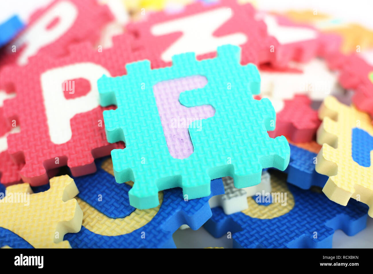 Spread of colorful alphabets blocks. Isolated on the white background ...
