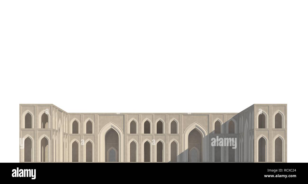 Original design Middle East building isolated on white background 3d ...
