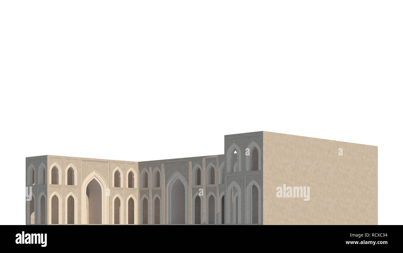 Original design Middle East building isolated on white background 3d ...