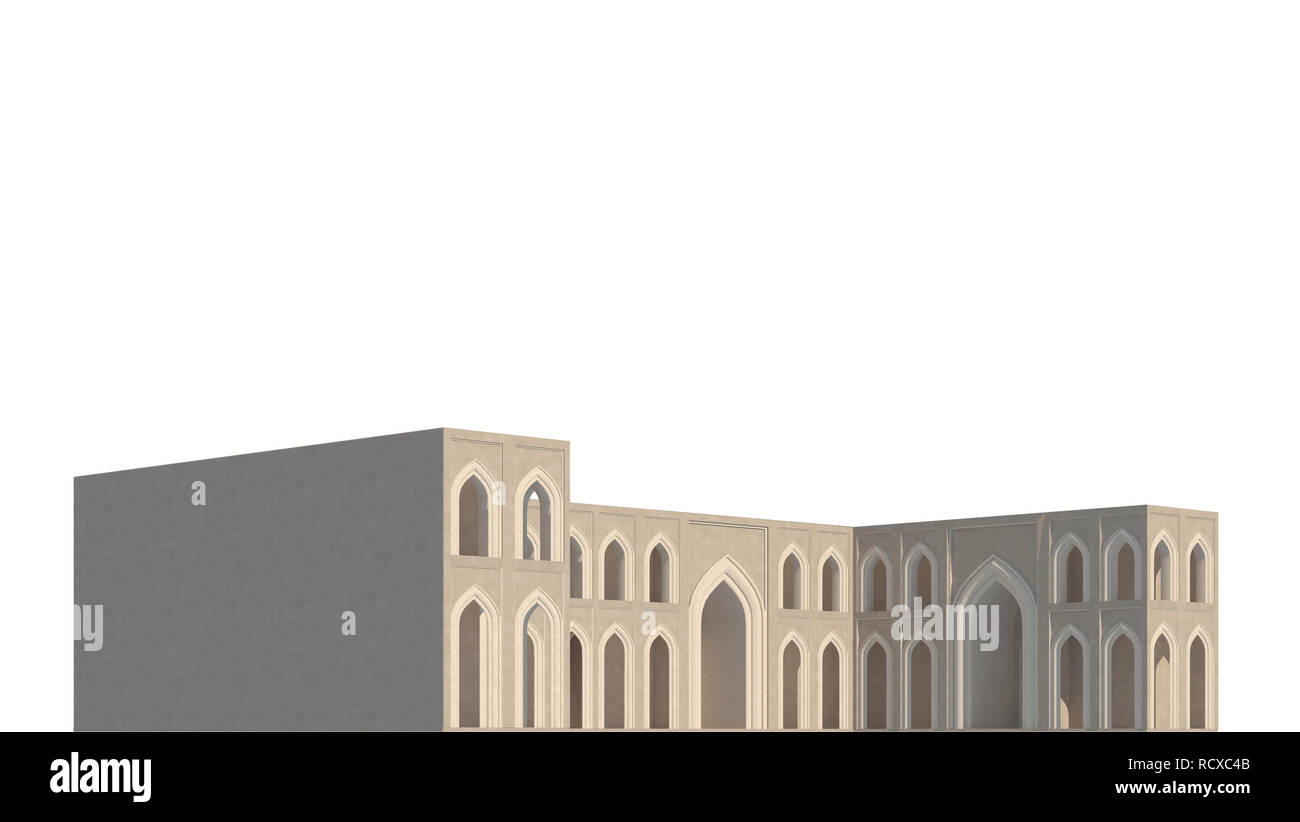 Original design Middle East building isolated on white background 3d ...