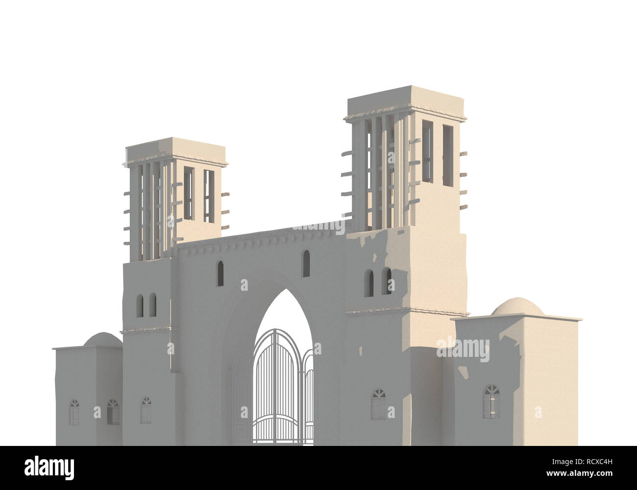 Original design Middle East building isolated on white background 3d ...