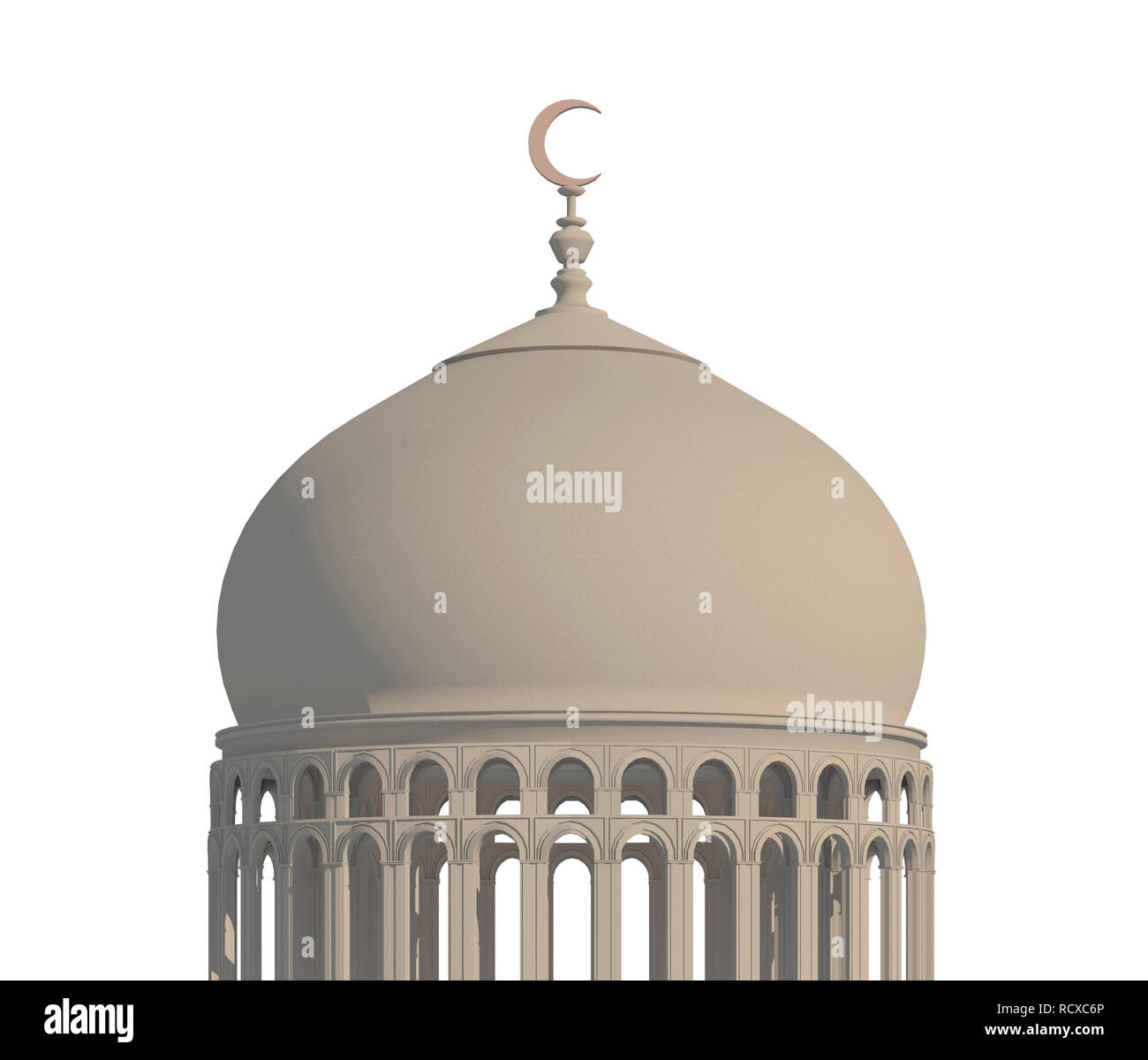 Original design Middle East building isolated on white background 3d ...