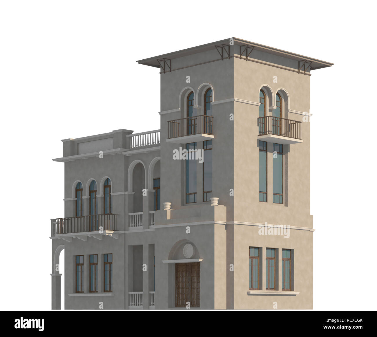 Original design Middle East building isolated on white background 3d ...