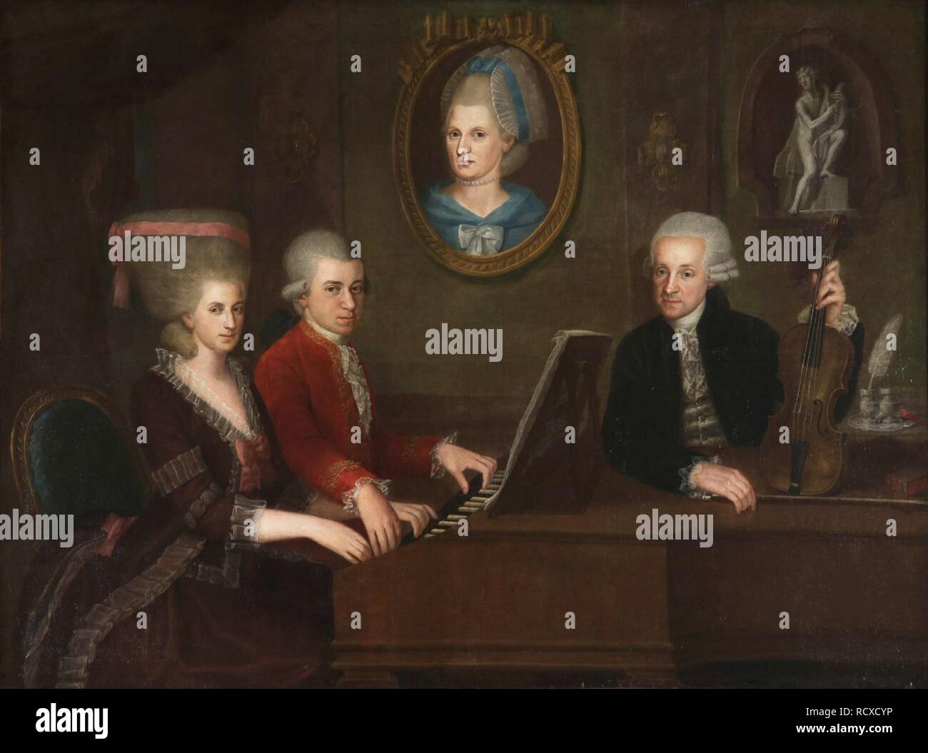 Wolfgang Amadeus Mozart with sister Maria Anna and father Leopold, on ...