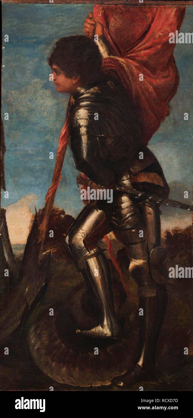 Saint George. Museum: Fondazione Cini, Venezia. Author: TITIAN Stock ...