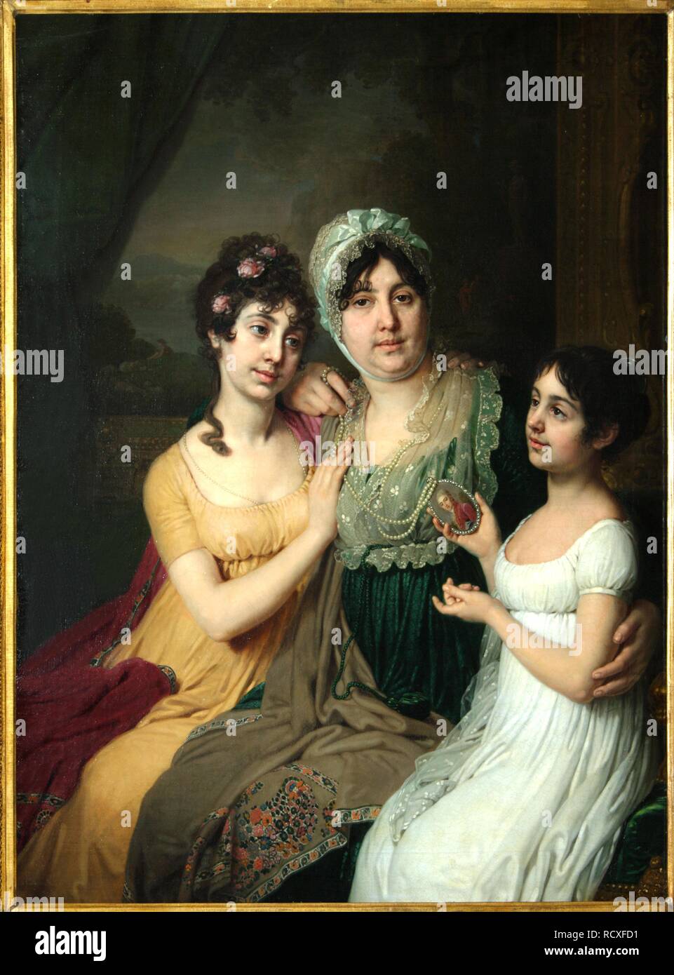 Portrait of Countess Anna Bezborodko with her daughters Lyubov and ...