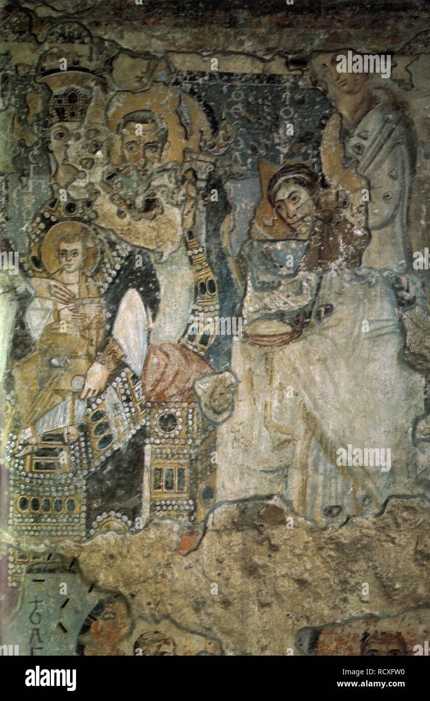 The Annunciation (Fresco in Santa Maria Antiqua). Museum: Santa Maria ...