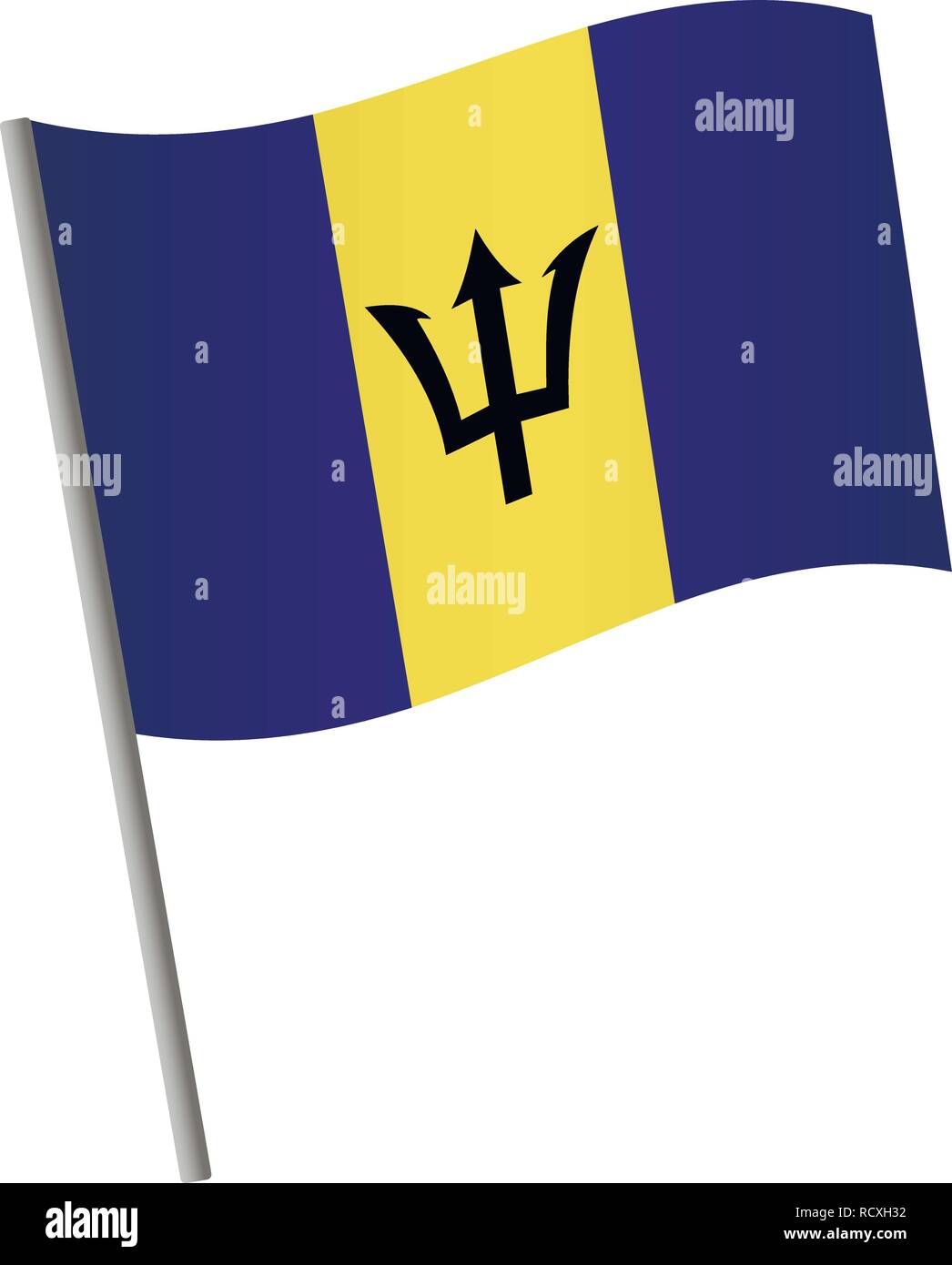 Barbados flag on flag pole Stock Vector Images - Alamy