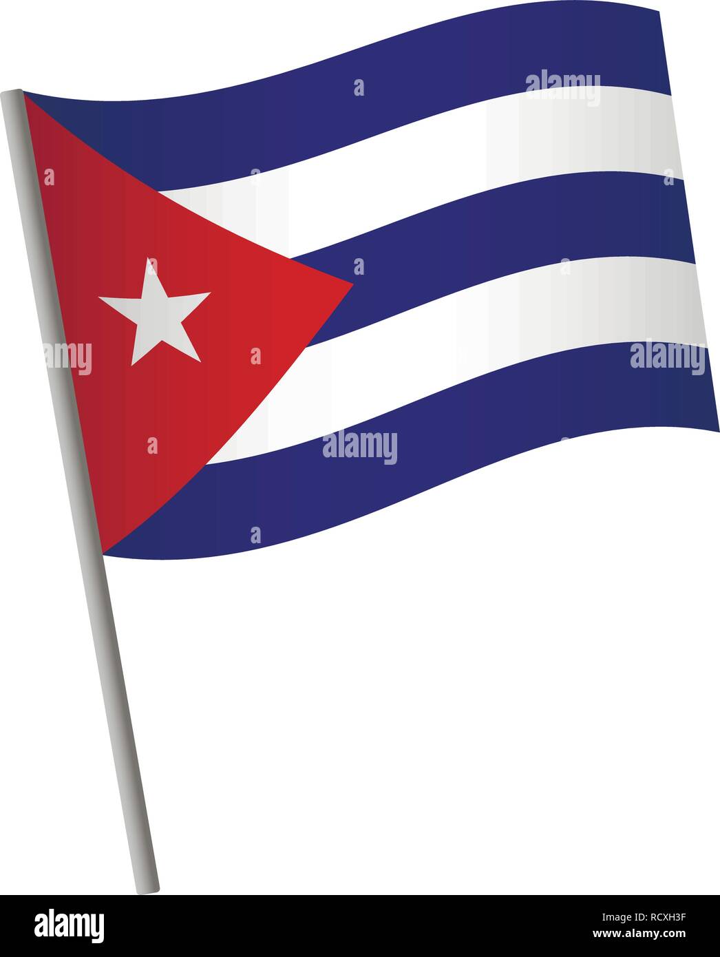 Cuba flag icon. National flag of Cuba on a pole vector illustration ...
