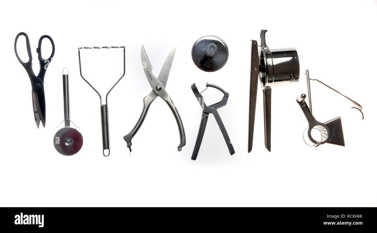 Kitchen utensils tools equipment Cut Out Stock Images & Pictures - Alamy