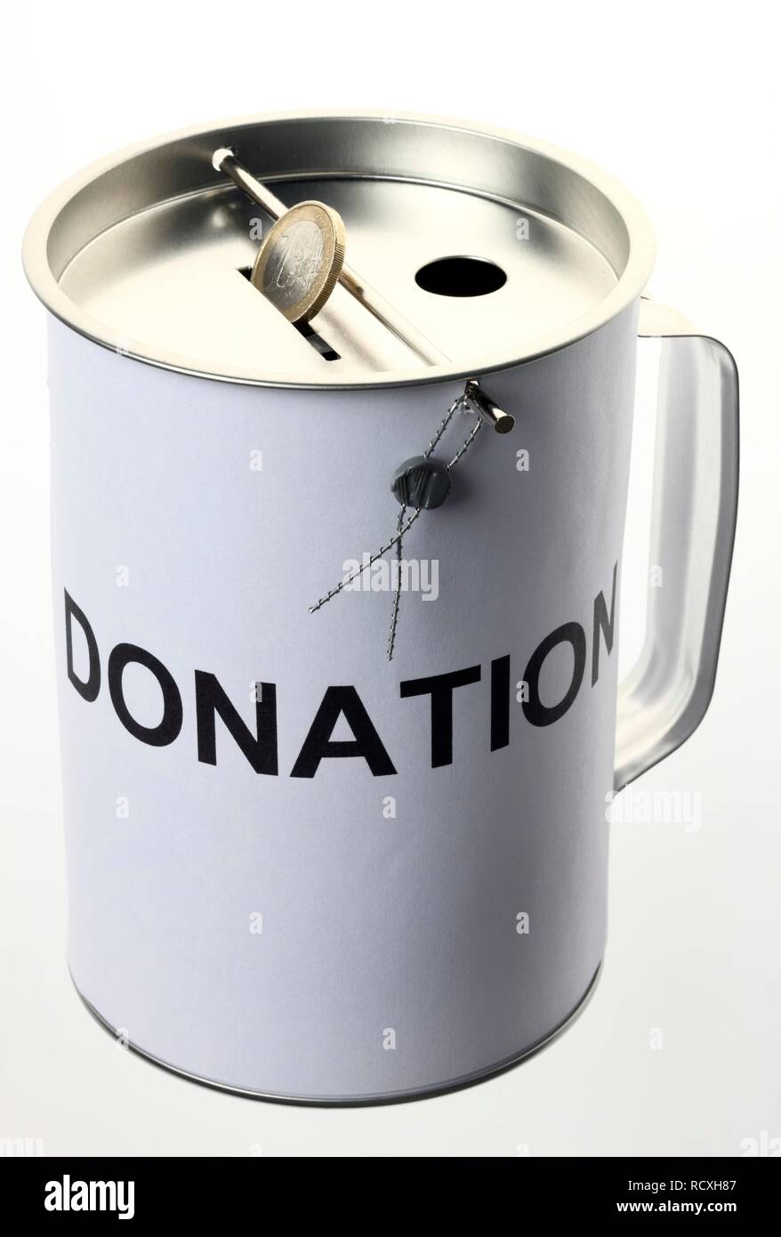 Donation box, labeled donation Stock Photo - Alamy