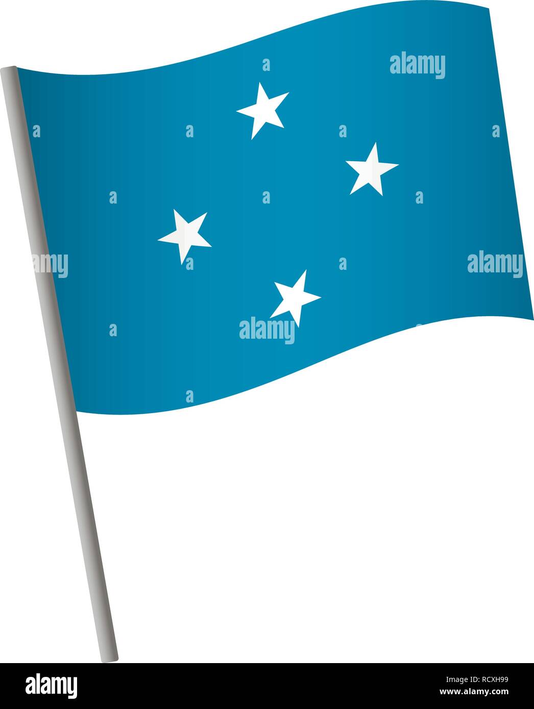 Micronesia flag icon. National flag of Micronesia on a pole vector ...