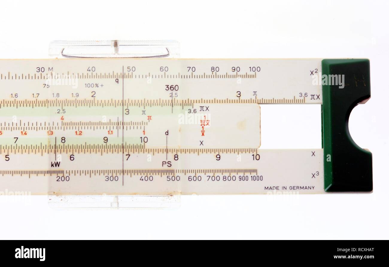 Slide rule, a computational tool Stock Photo - Alamy