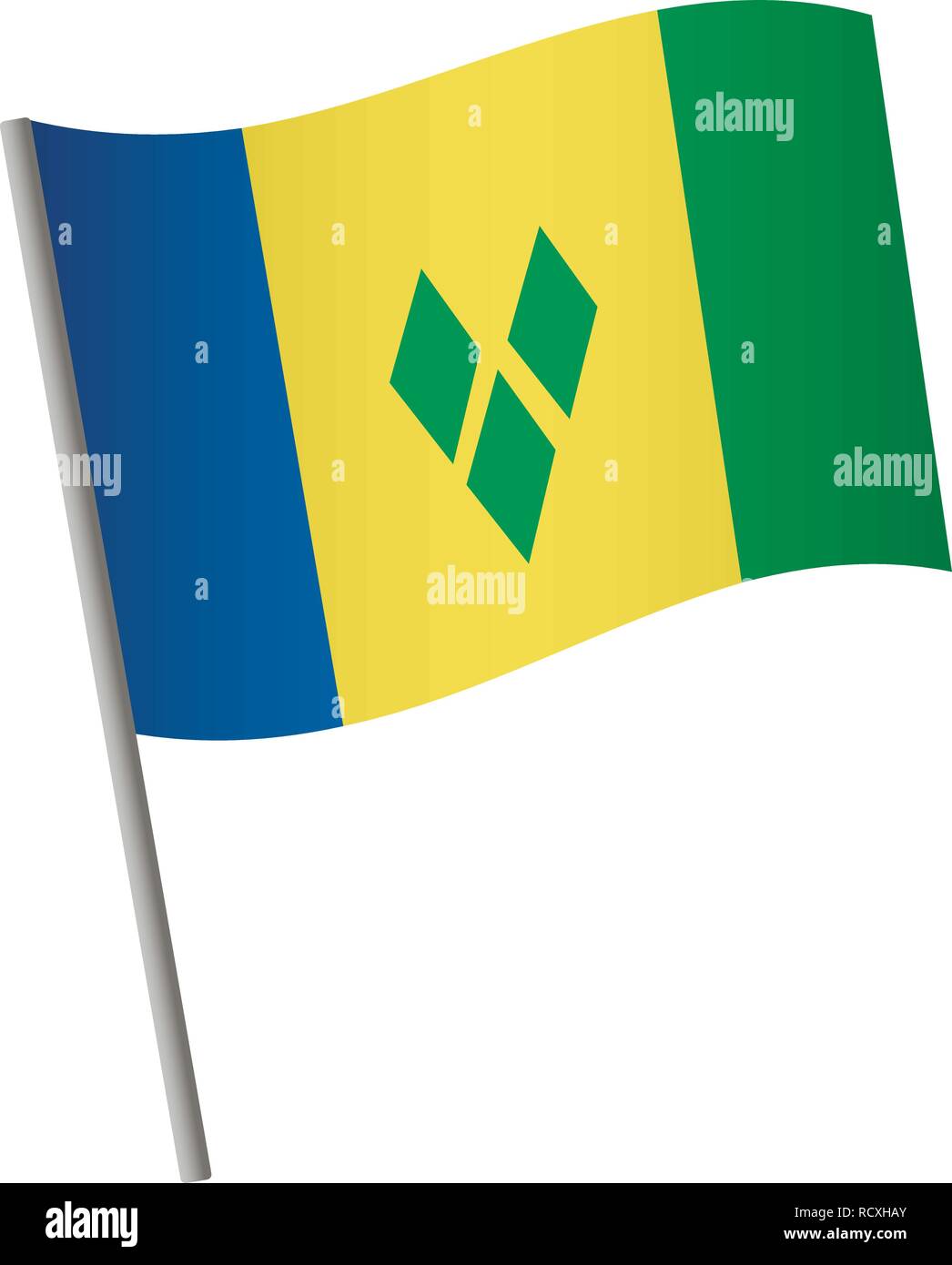 Saint Vincent and the Grenadines flag icon. National flag of Saint ...