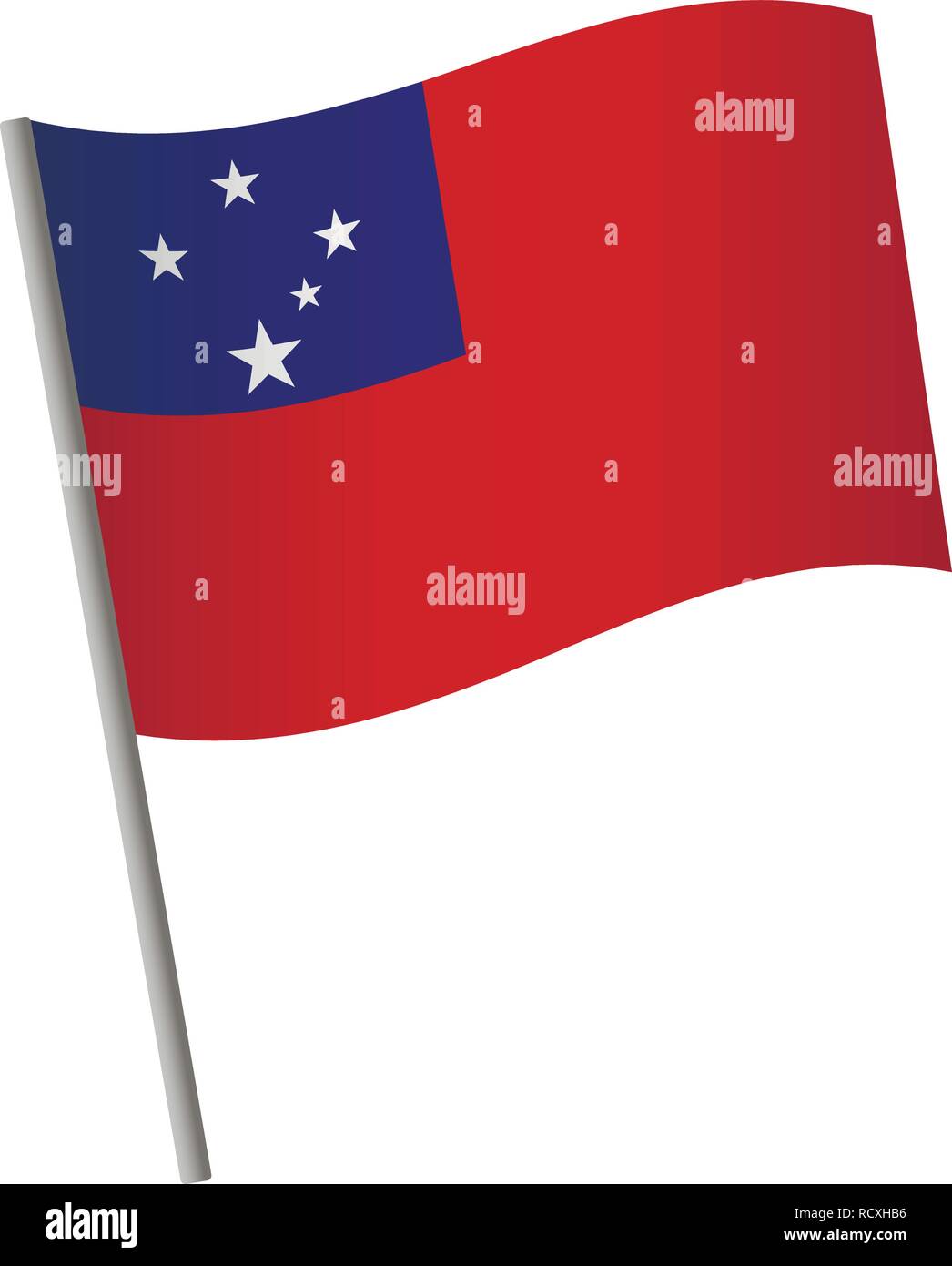 Samoa flag icon. National flag of Samoa on a pole vector illustration ...