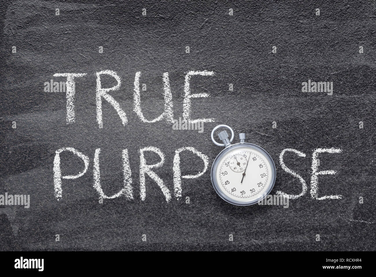 true purpose phrase handwritten on chalkboard with vintage precise ...