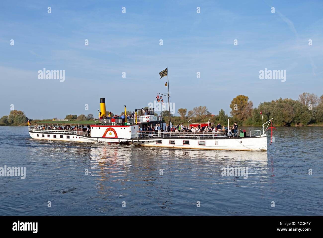 Kaiser Wilhelm paddle steamer, River Elbe, Lower Saxony Stock Photo - Alamy