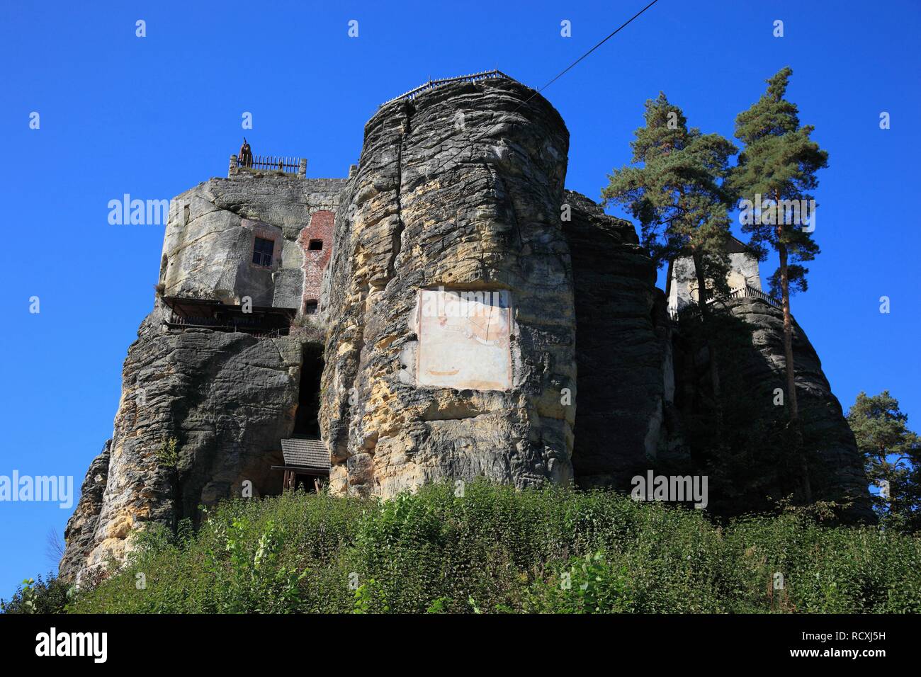 Sloup castle, most important rock castle in North Bohemia, municipality ...
