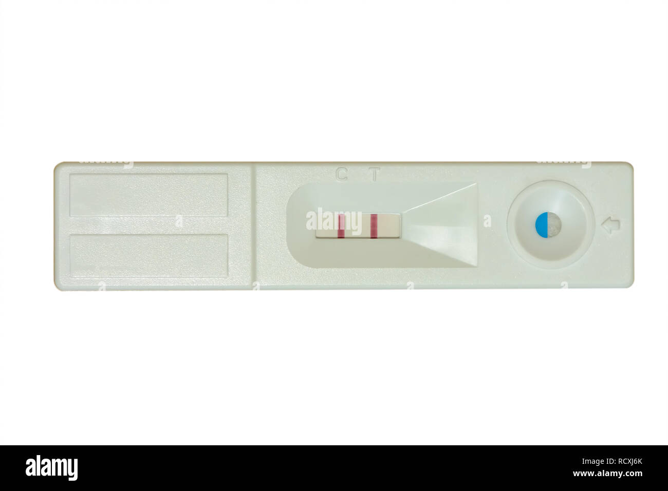 Positive pregnancy tests on a white background Stock Photo - Alamy