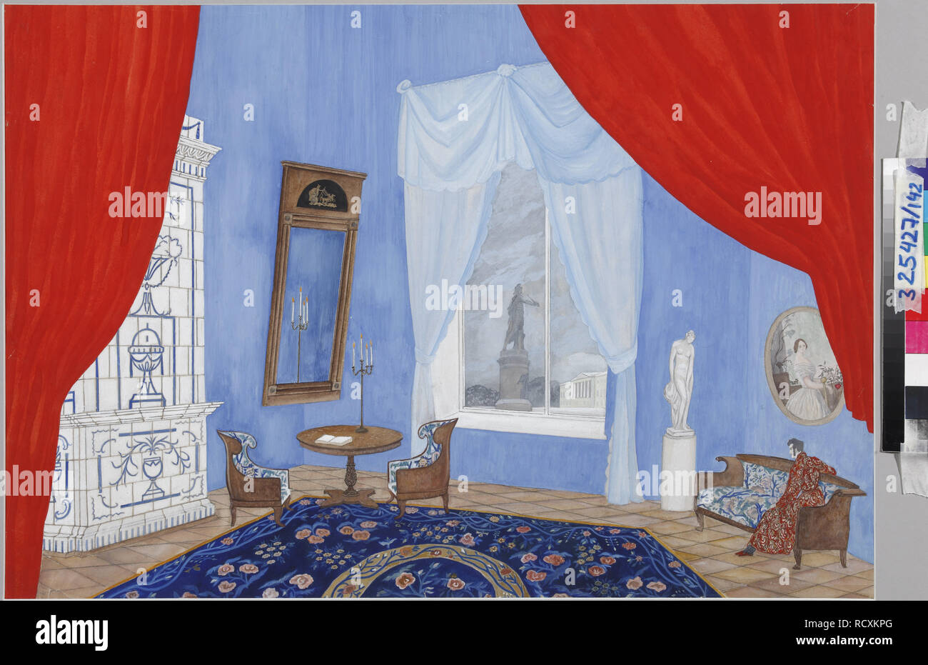 Stage design for the play The Masquerade by M. Lermontov. Museum: State ...