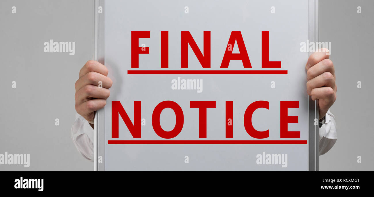 Final notice mail hi-res stock photography and images - Alamy
