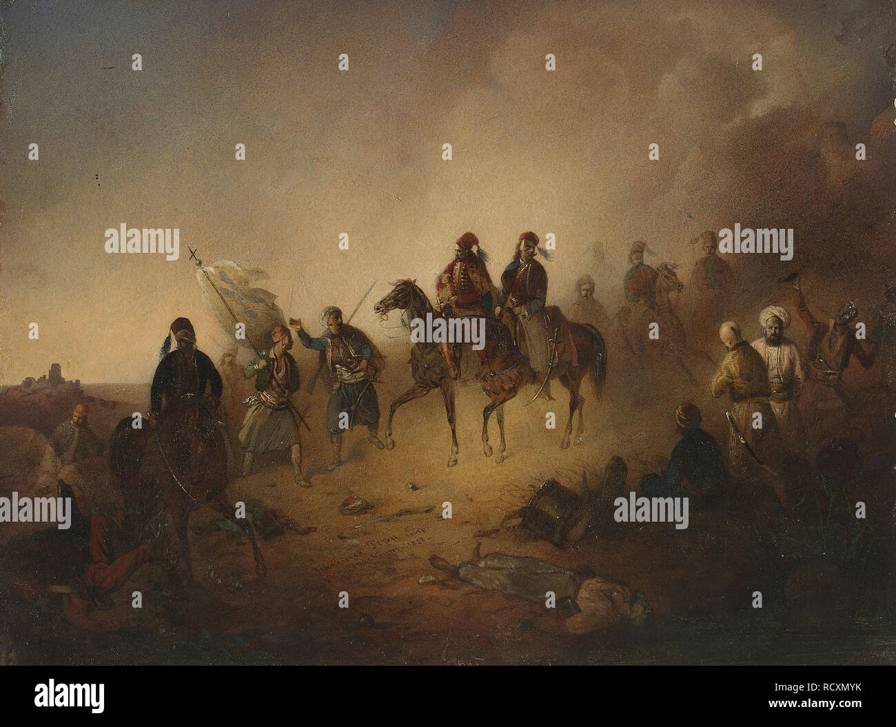 Markos Botsaris at the Battle of Karpenisi, on the night of August 8 ...
