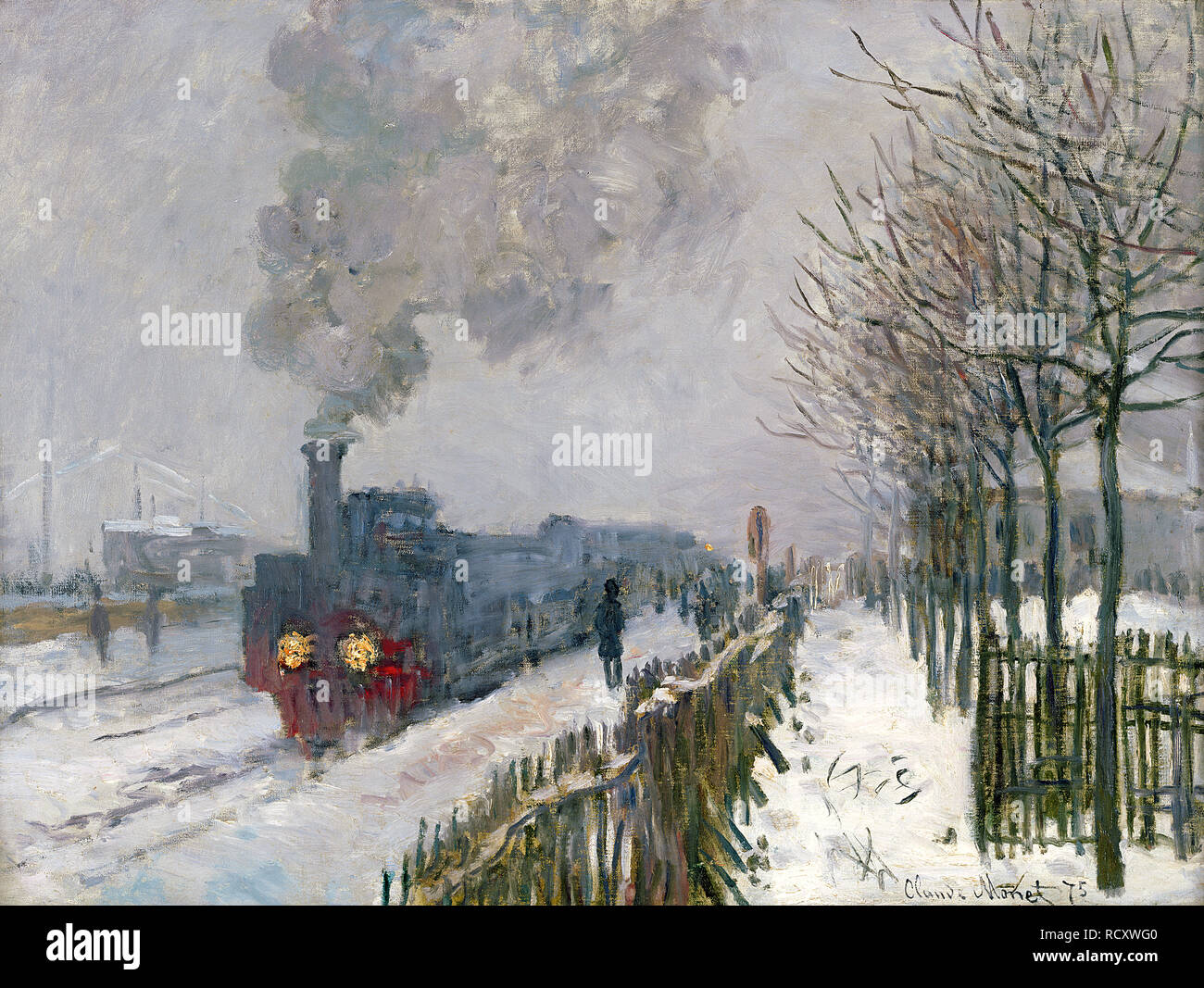 The train in the snow monet hi-res stock photography and images - Alamy