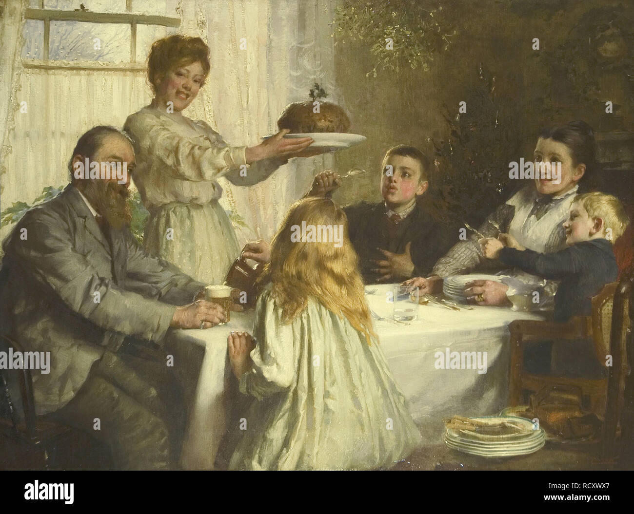 Christmas. Museum: PRIVATE COLLECTION. Author: Clark, James Stock Photo ...