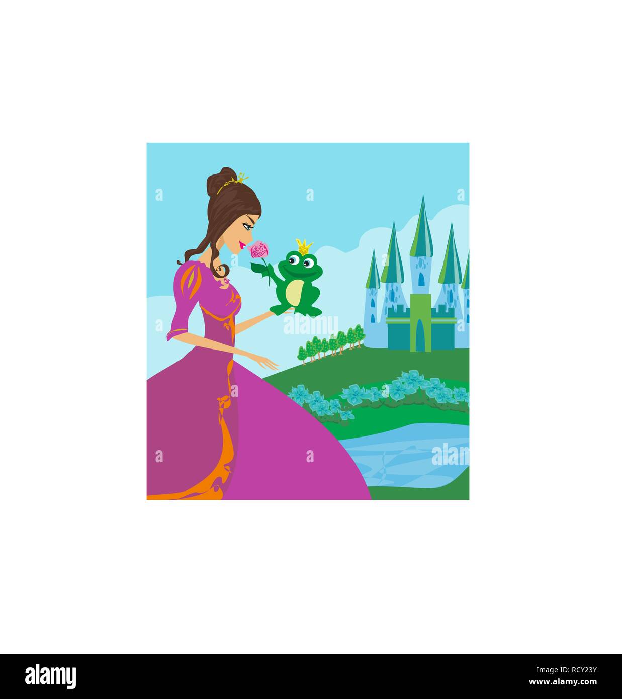 Young frog lake Stock Vector Images - Alamy