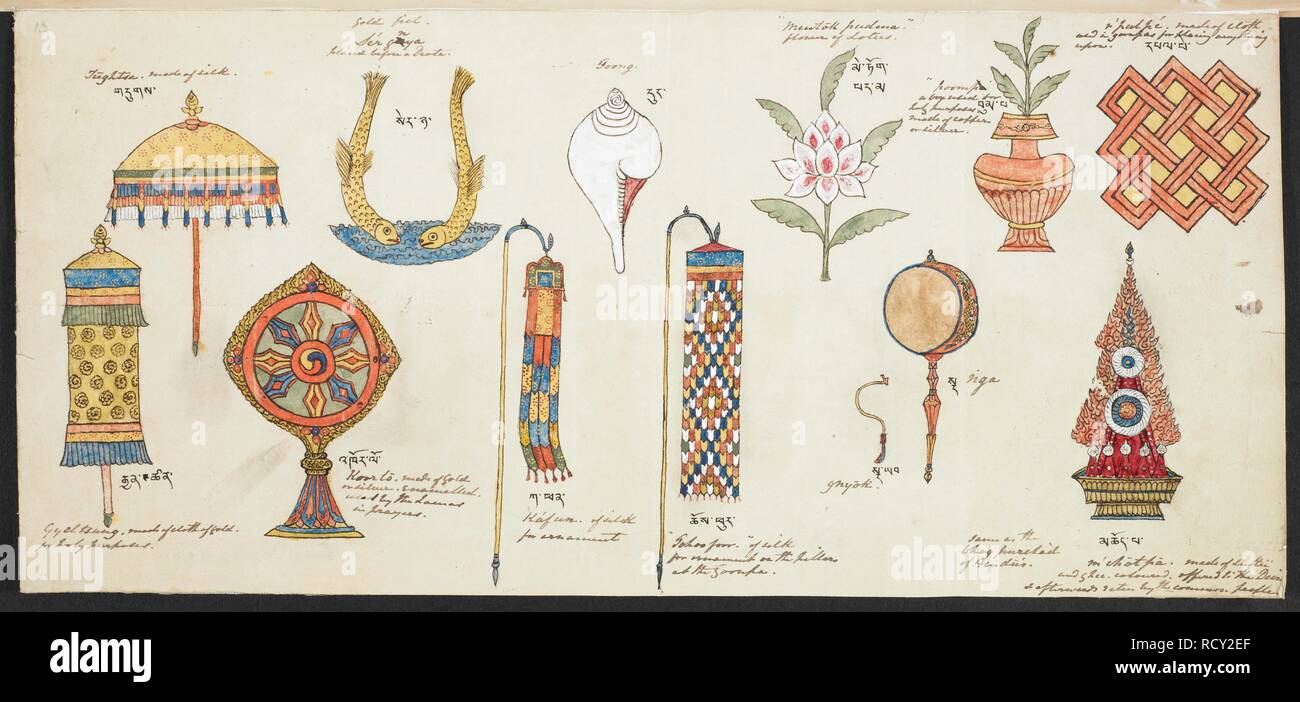 Ritual objects. Inscribed on picture in Tibetan and English, with no ...